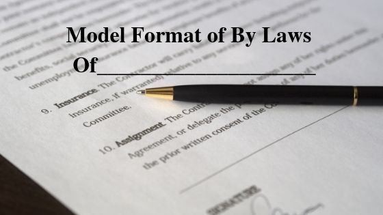 Model Format of By Laws Of____________________ | Legal Shots