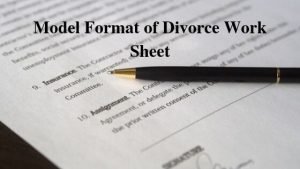 Model Format of Divorce Work Sheet | Legal Shots