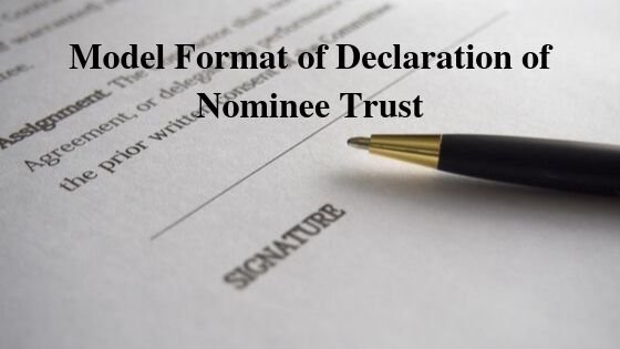 Model Format Of Declaration Of Nominee Trust Legal Shots 0684