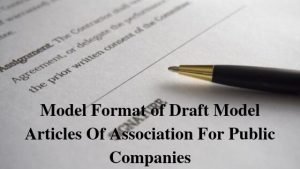 Model Format of Draft Model Articles Of Association For Public ...